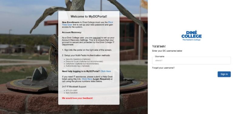 How to Login to My DC Portal - Dine College